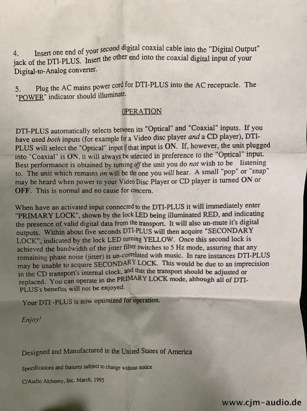 Audio Alchemy DTI Plus Jitter Killer Audio Alchemy DTI Plus Jitter Killer